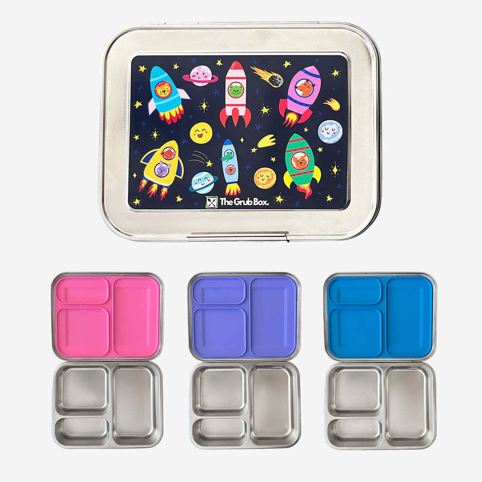 Stainless Steel Lunch Box | 3 Compartment Lunch Box | The Grub Box